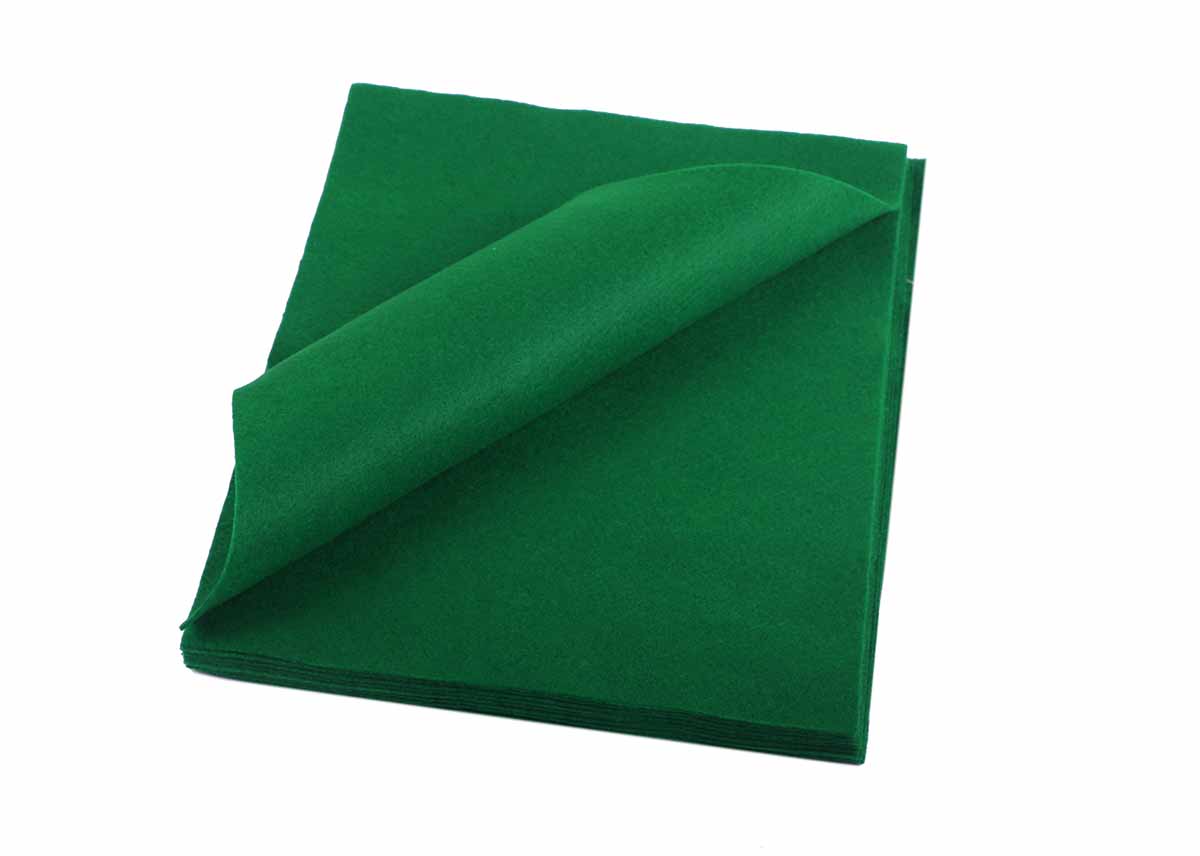 24 Pcs Thick Soft Felt Sheets 9 Inch X 12 (2.2mm) - Emerald Green| YYCRAFT