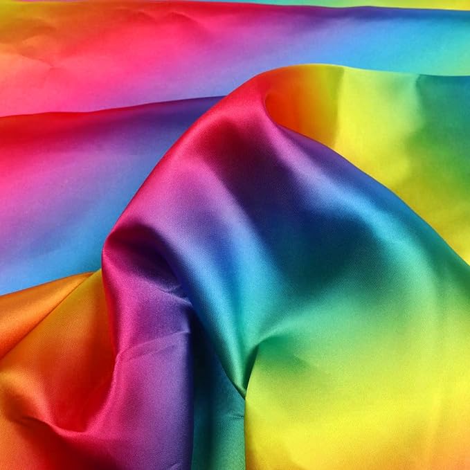 1 Yard Rainbow Satin Fabric 60” Wide| YYCRAFT